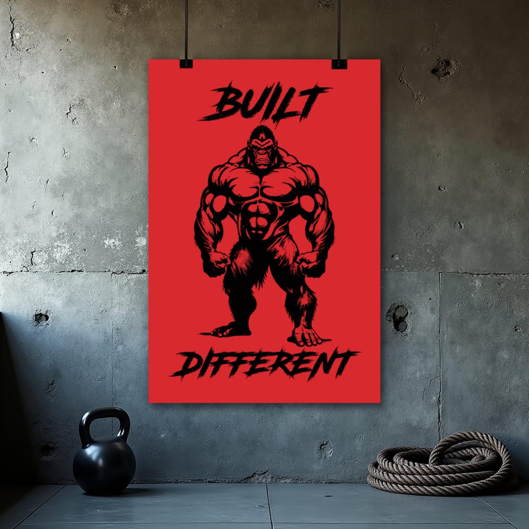 Built Different Poster for Home Gyms Offices Dorms Motivational Quotes ...
