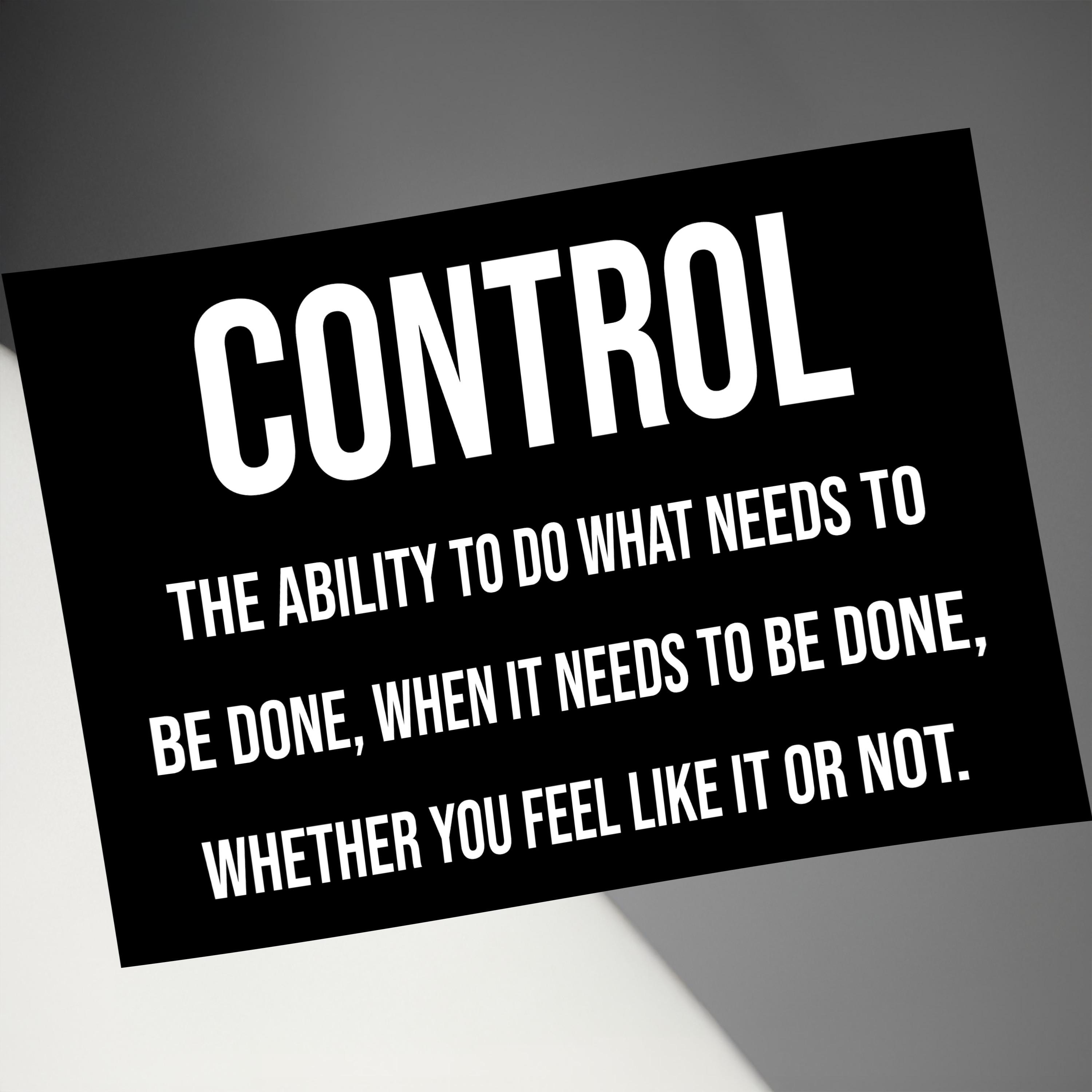 Control Poster, Motivational Quotes Print, Gym Wall Art Decor, Home Gym ...