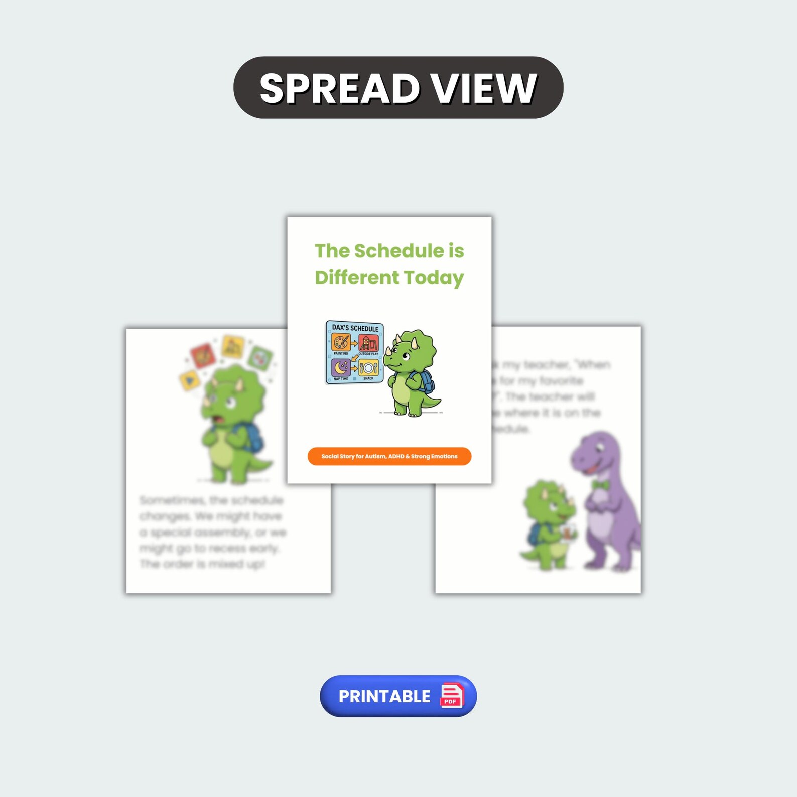 Autism Social Story Different Schedule, Autism Tool, ADHD Visual ...