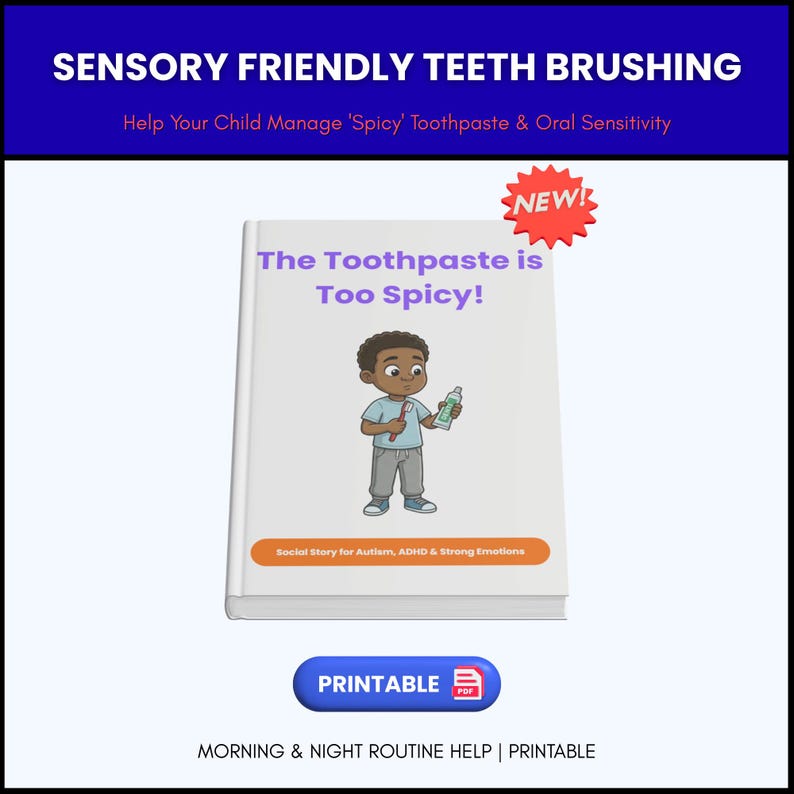 Toothpaste Social Story, Autism Oral Sensitivity Aid, ADHD Brushing ...