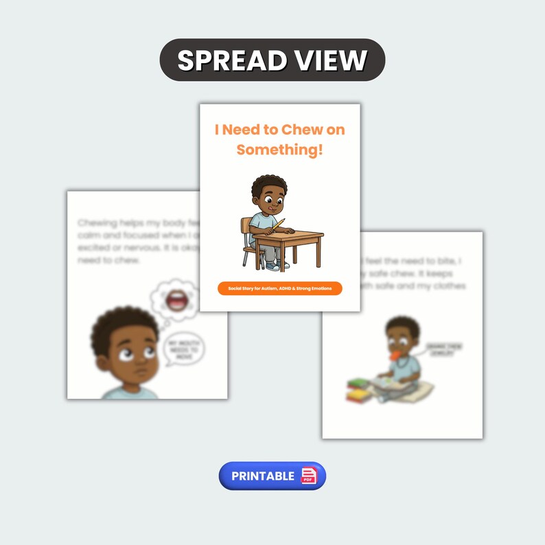 ADHD Autism Social Story, Autism Oral Sensory Seeking Tool, ADHD ...