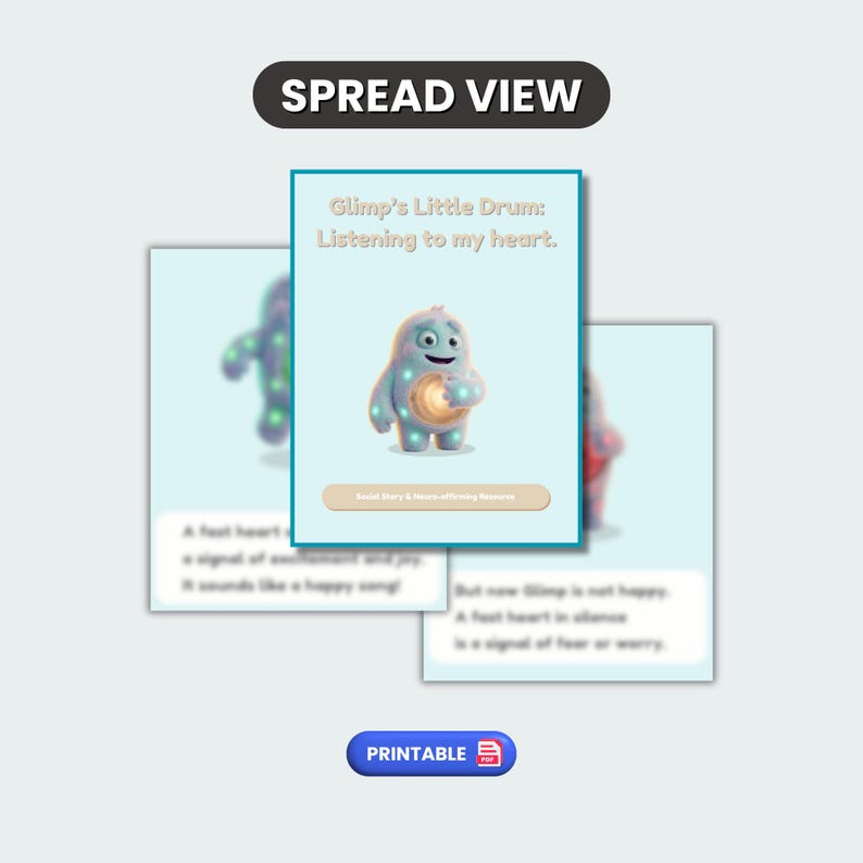 Interoception Social Story: Glimp’s Little Drum | Heart Rate Anxiety ...