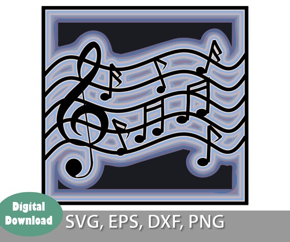 Musical Layered File SVG Png Dxf Eps Cut Files Download - Etsy