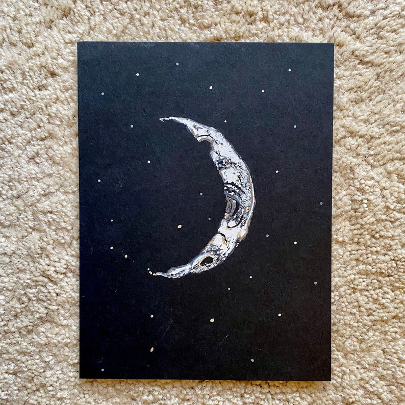 Moon Original Linocut Print Choose Your Moon - Etsy