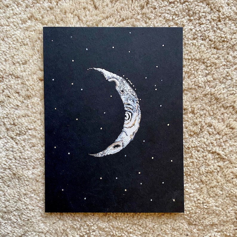 Moon Original Linocut Print Choose Your Moon - Etsy