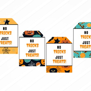 Halloween Treat Tags no Tricks Just Treats Printable - Etsy