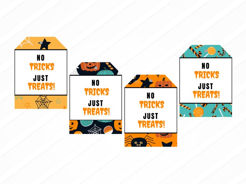 Halloween Treat Tags no Tricks Just Treats Printable - Etsy