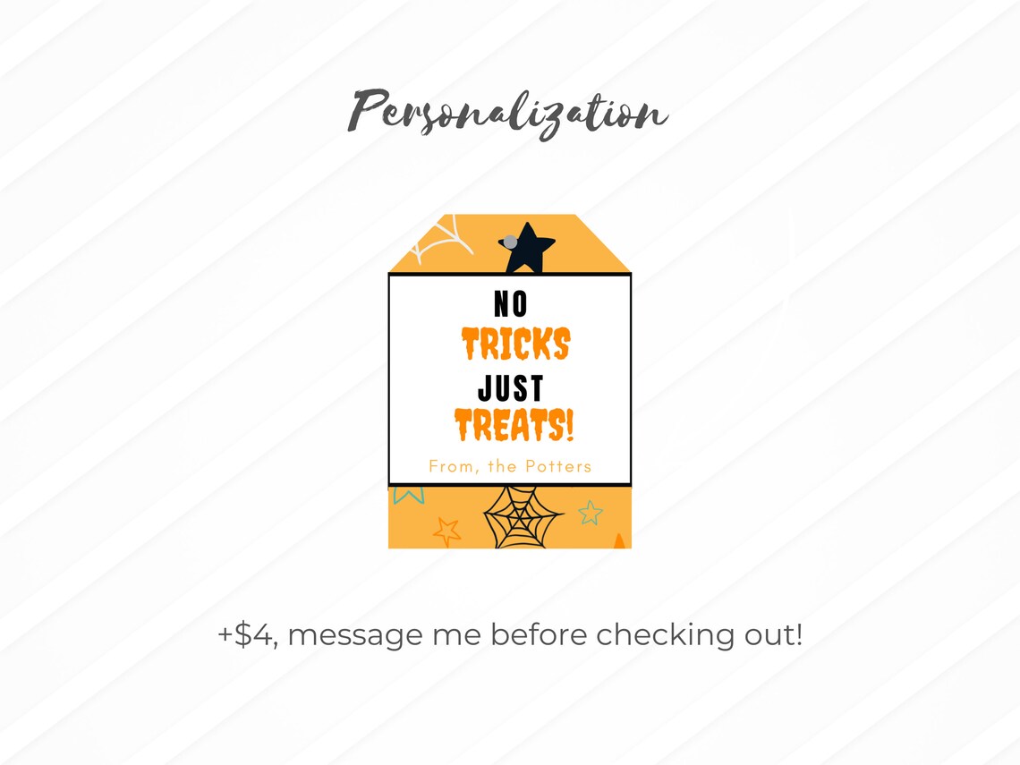 Halloween Treat Tags no Tricks Just Treats Printable - Etsy