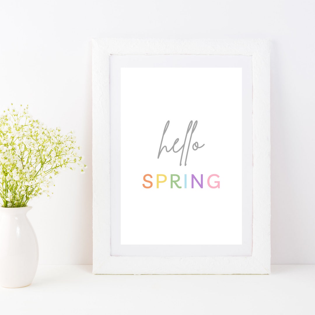 Hello Spring Print, 8x10" | Instant Download, PNG, PDF - Etsy
