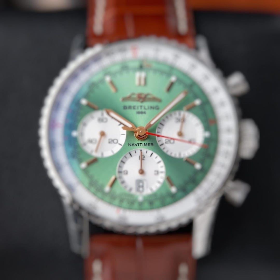 Breitling Navitimer 1 B01 Chronograph STICKERS Steel Green Dial - Etsy
