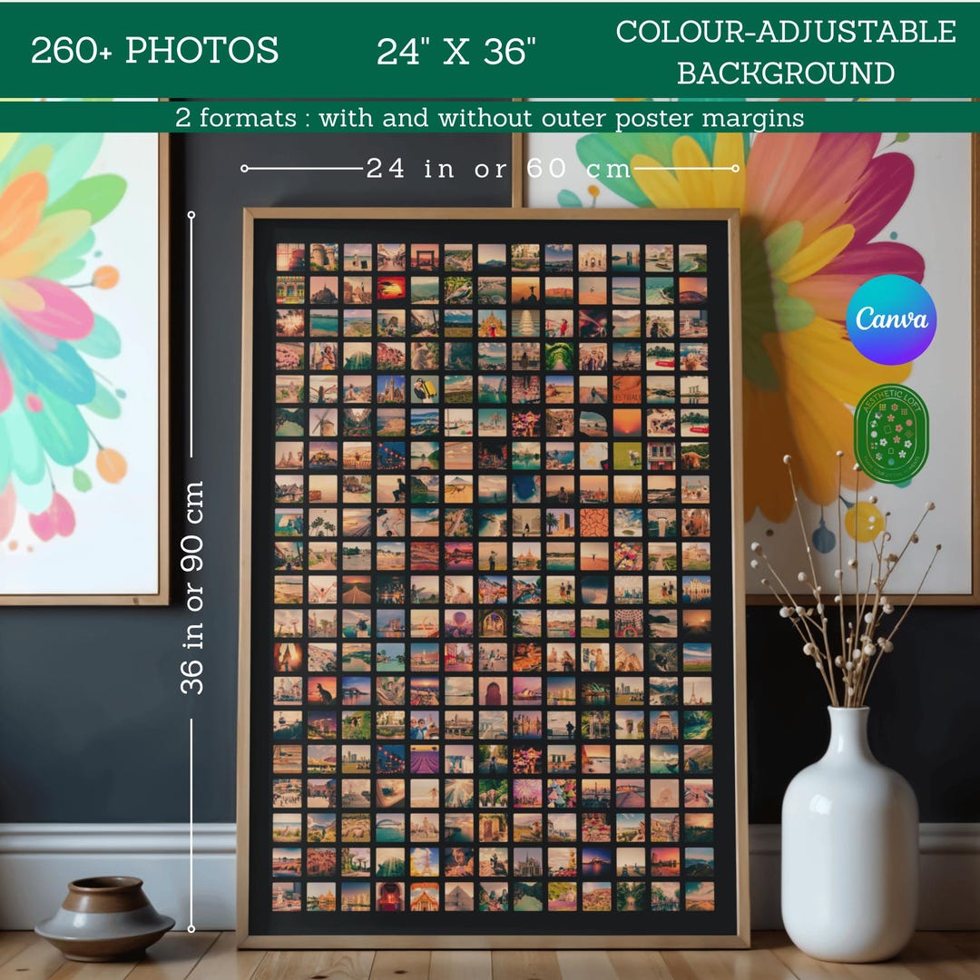 260+ Photo Collage Poster Template for Printable Wall Art | 24x36 ...