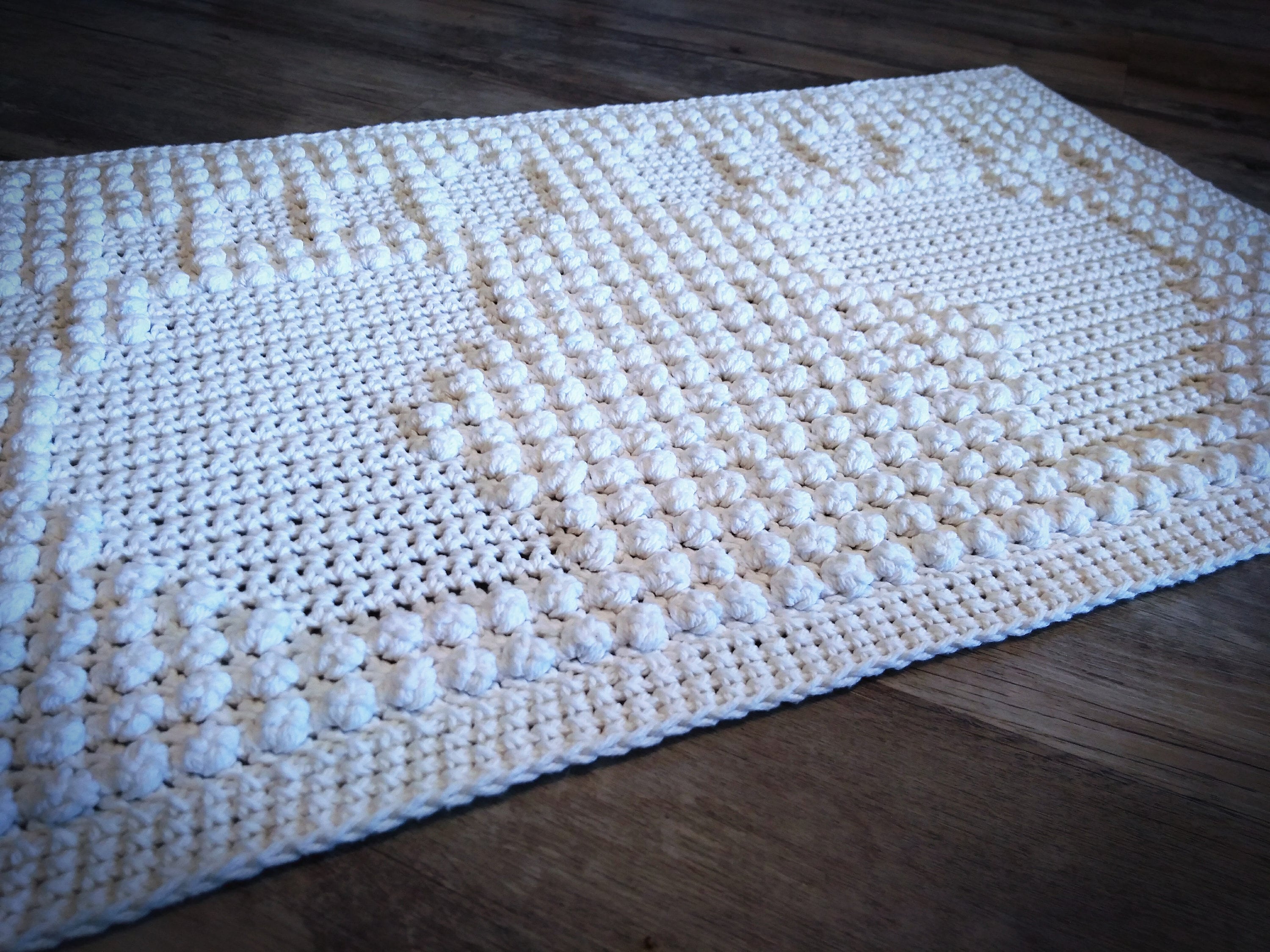 Footprints Cotton Bath Mat Crochet Pattern Popcorn Stitch - Etsy