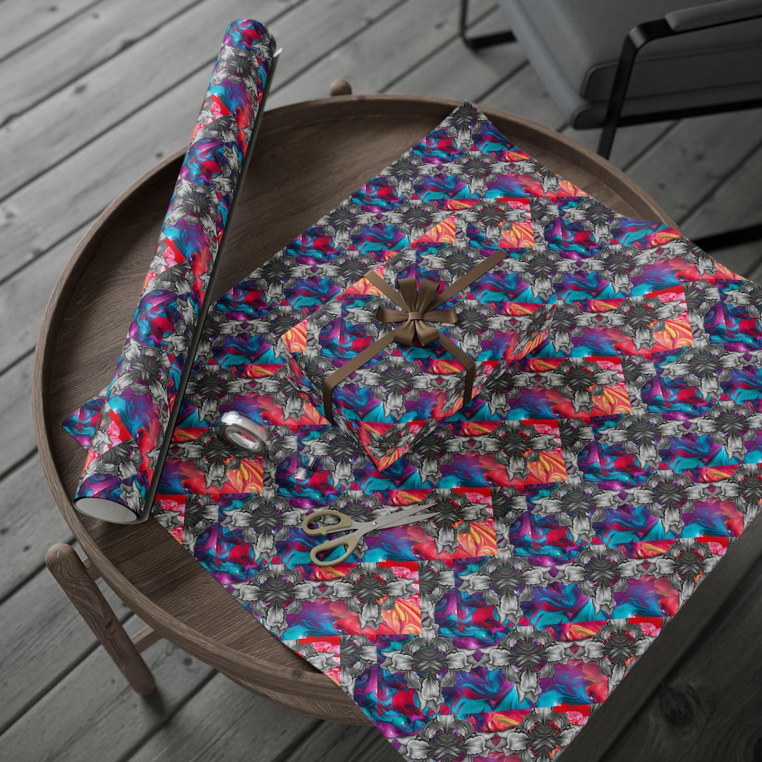 Abstract Vibrant Swirl Wrapping Paper - Etsy