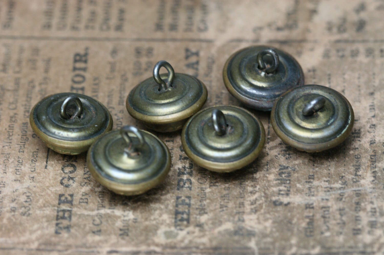 Vintage Brass Naval Buttons - 6pc - Etsy