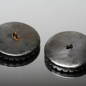 Antique Steel Cup Buttons - 2 PC - Floral Design - Cut Steel Accents - Etsy