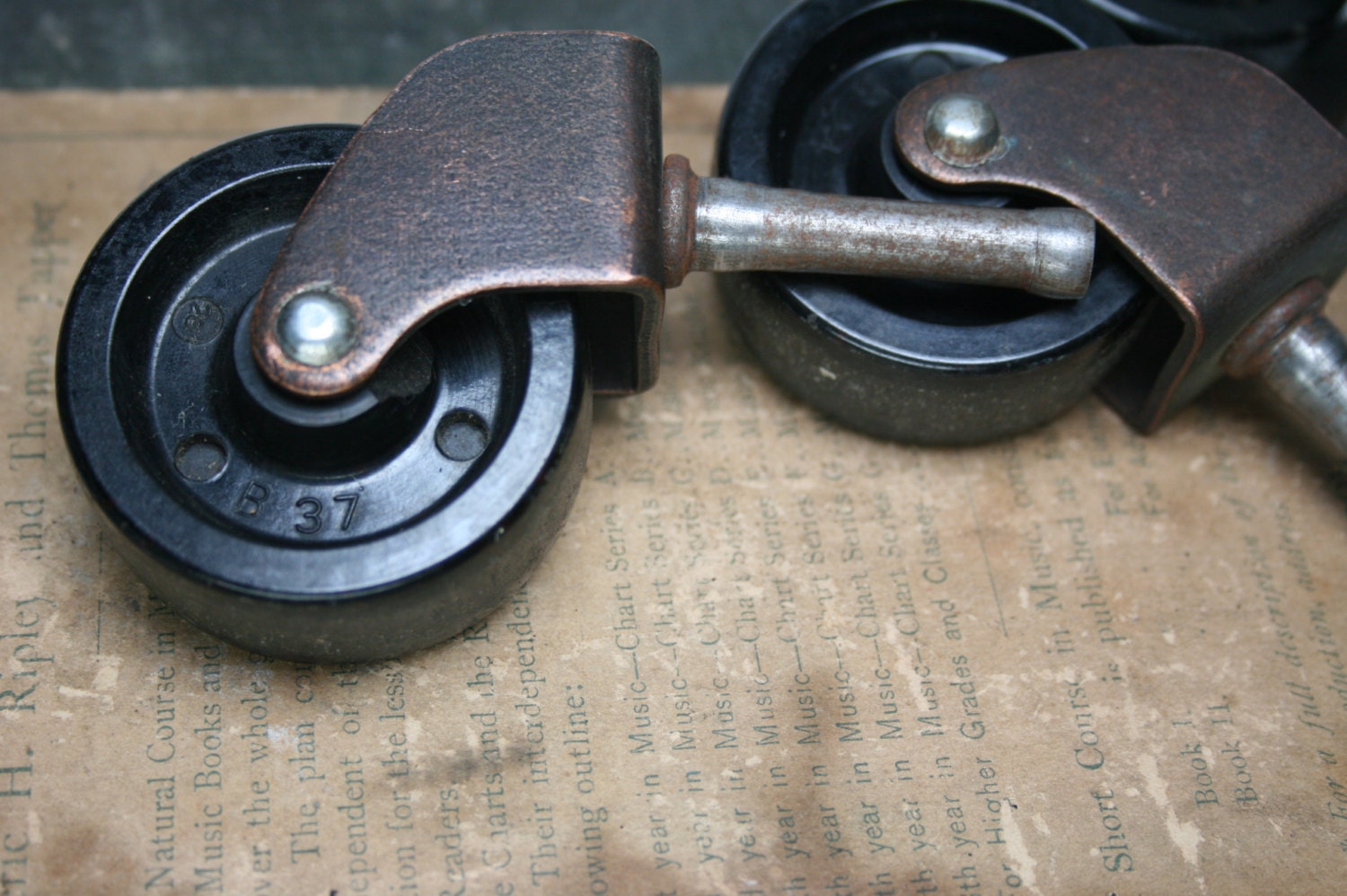 Vintage Caster Wheels - Metal Frames With Resin Wheels - 3pc - Etsy