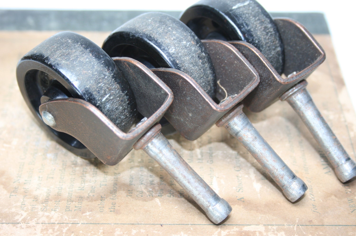 Vintage Caster Wheels - Metal Frames With Resin Wheels - 3pc - Etsy