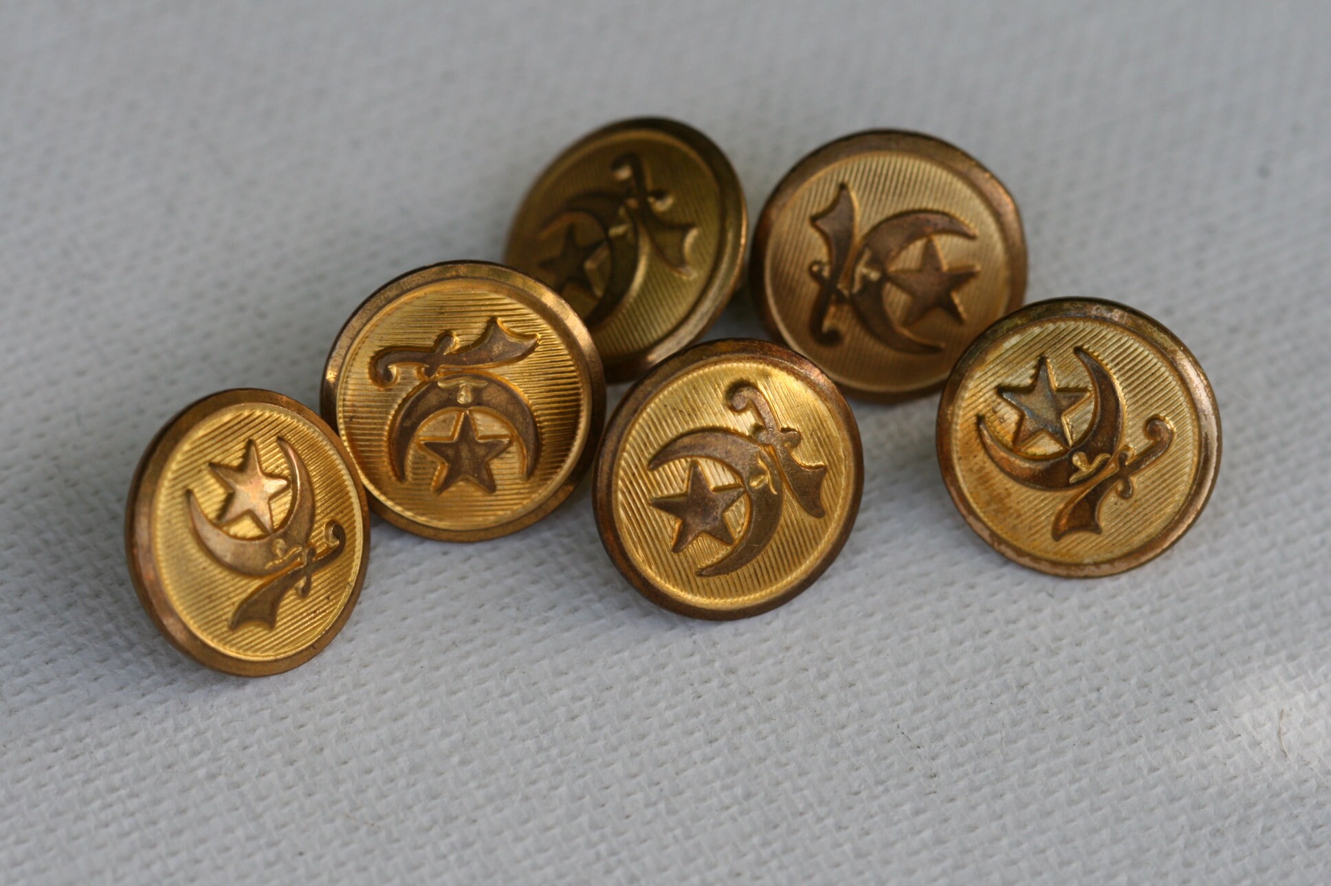 Vintage Shriner Uniform Jacket Buttons - 6pc - Brass/ Gold Tone - Etsy