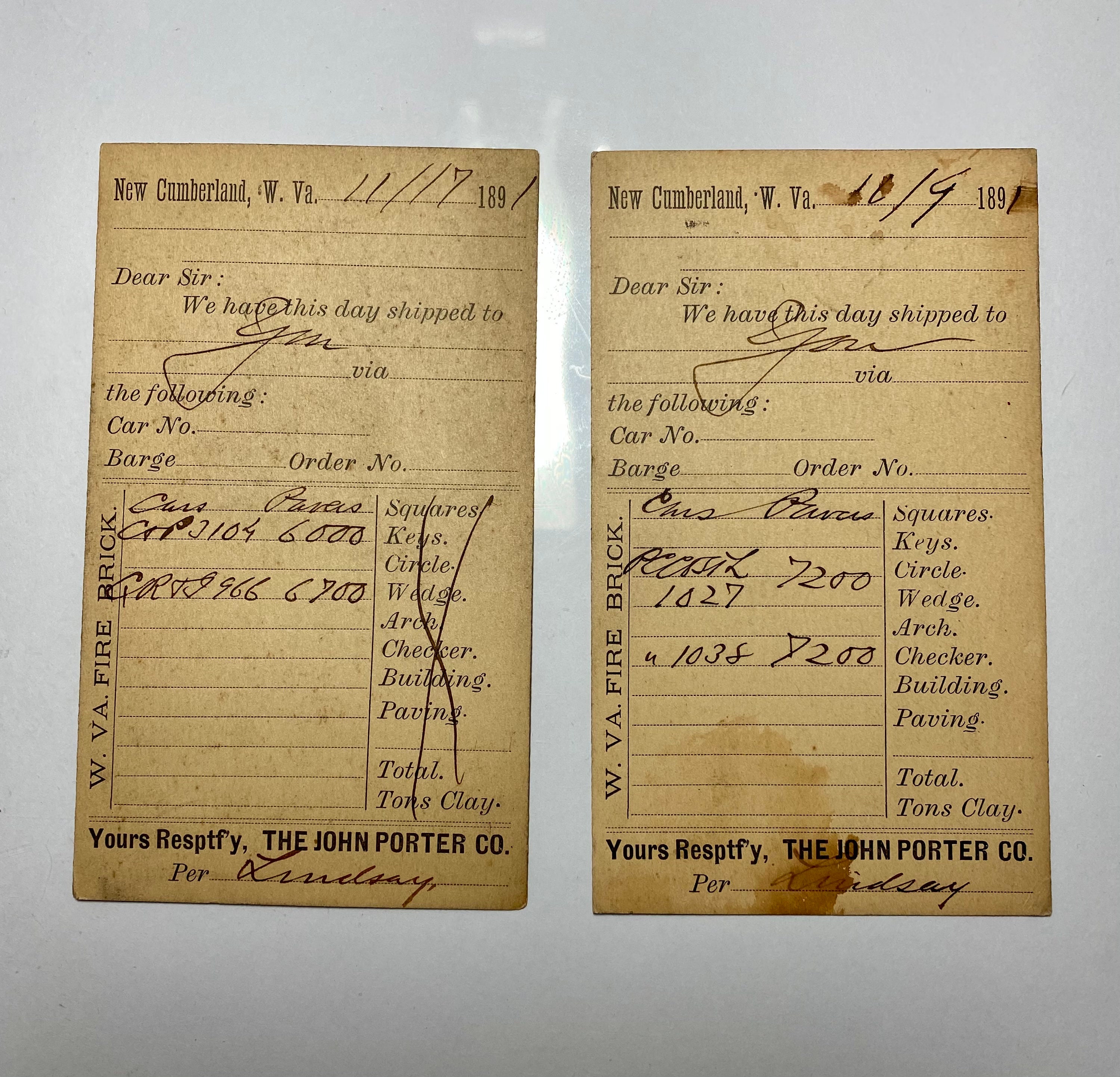 Antique Post Cards Shipping Notice Late 1800s Listing for 2 Postcards ...