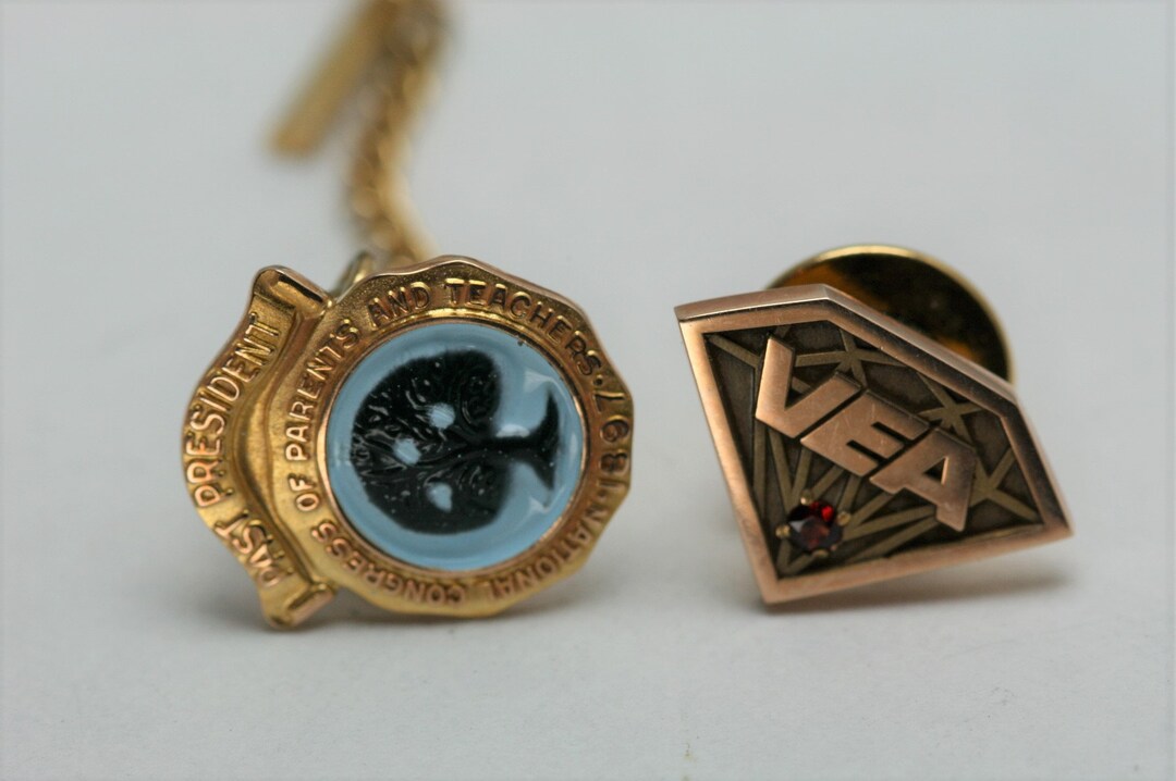Vintage 10k Organizational Lapel Pins - 2pc - Etsy