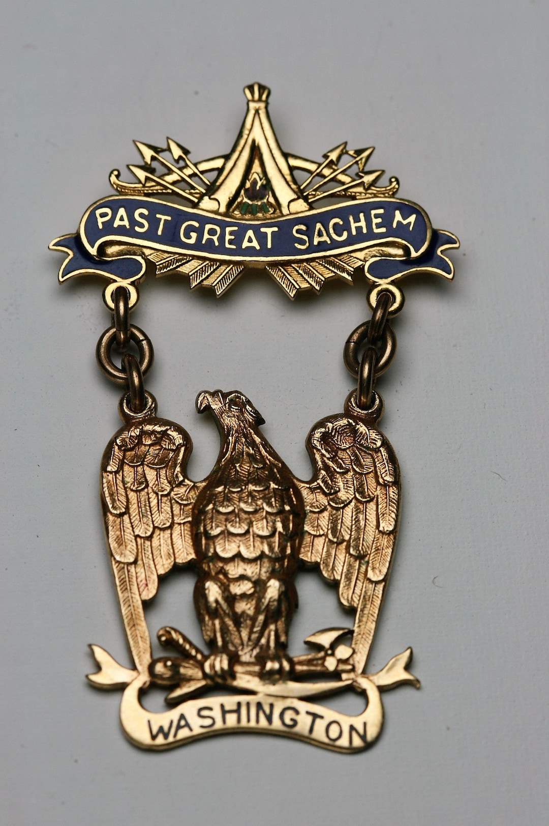 Vintage 10k and Enamel Fraternal Pin - Past Great Sachem- Improved ...