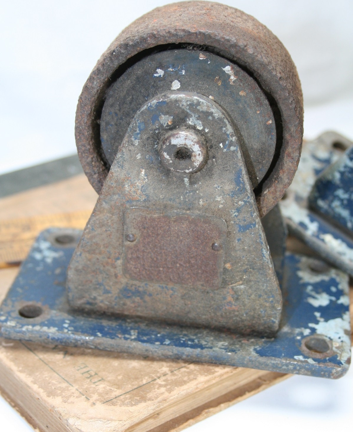 Vintage Metal Industrial Caster Wheels Metal Frames and - Etsy