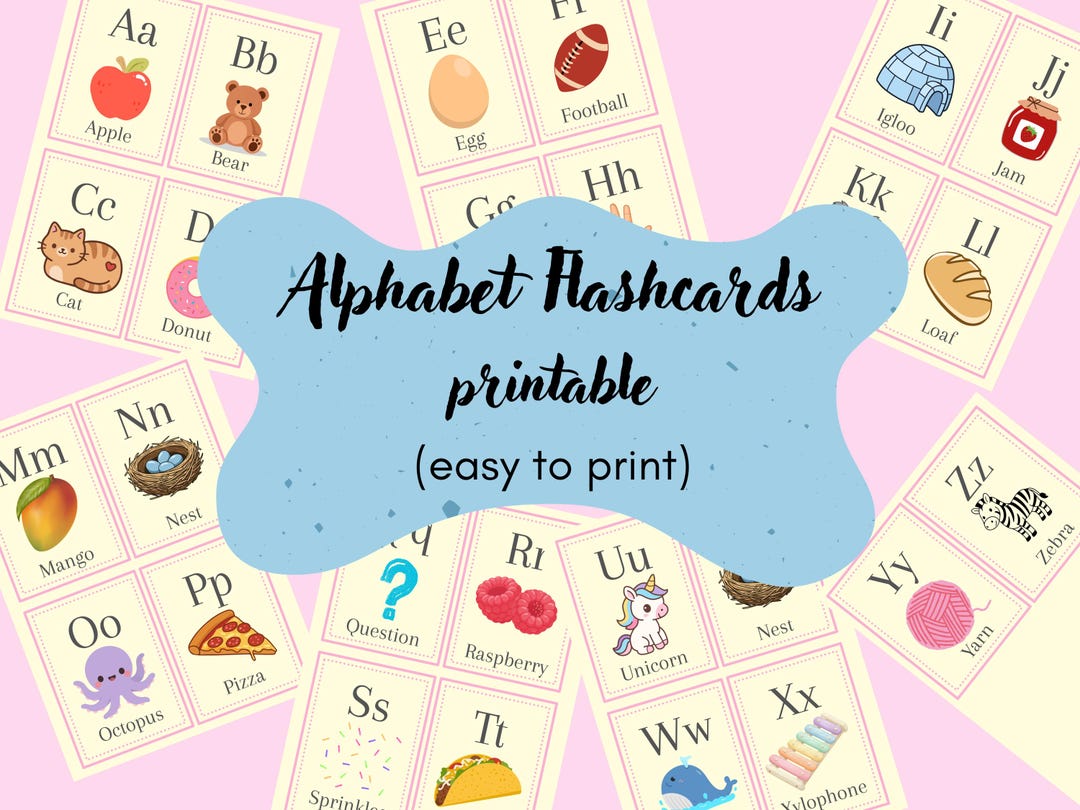 Printable Alphabet Flashcards Wall Art – ABC Cards for Classroom Decor ...