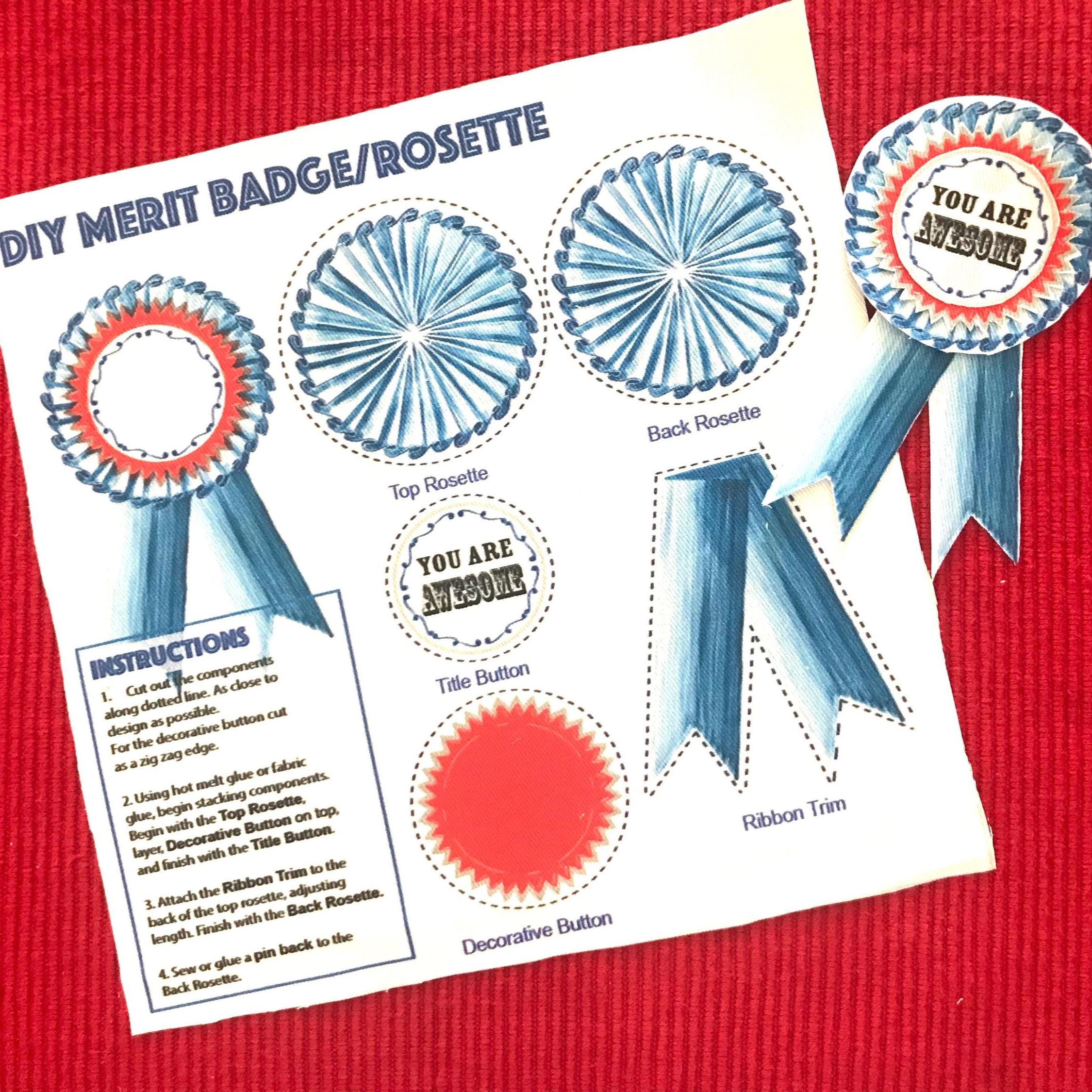 DIY Merit Badge/rosette - Preprinted on Fabric - Etsy