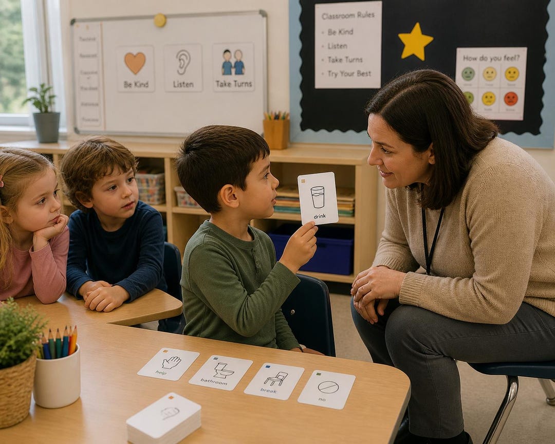 Visual Communication Cards for Non Verbal Kids, Autism & Selective ...