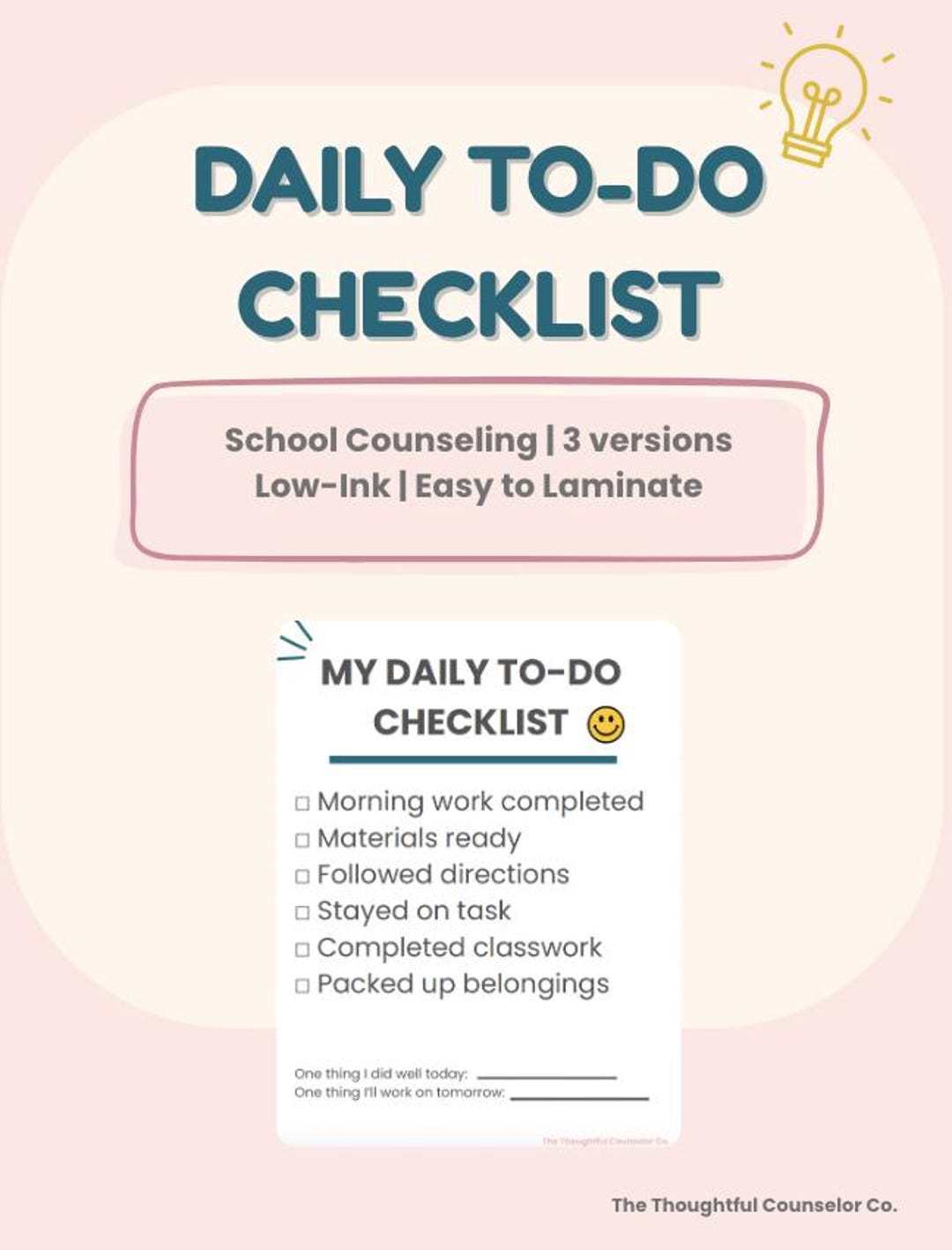 Daily Student To-do Checklist | Organization & Executive Function ...