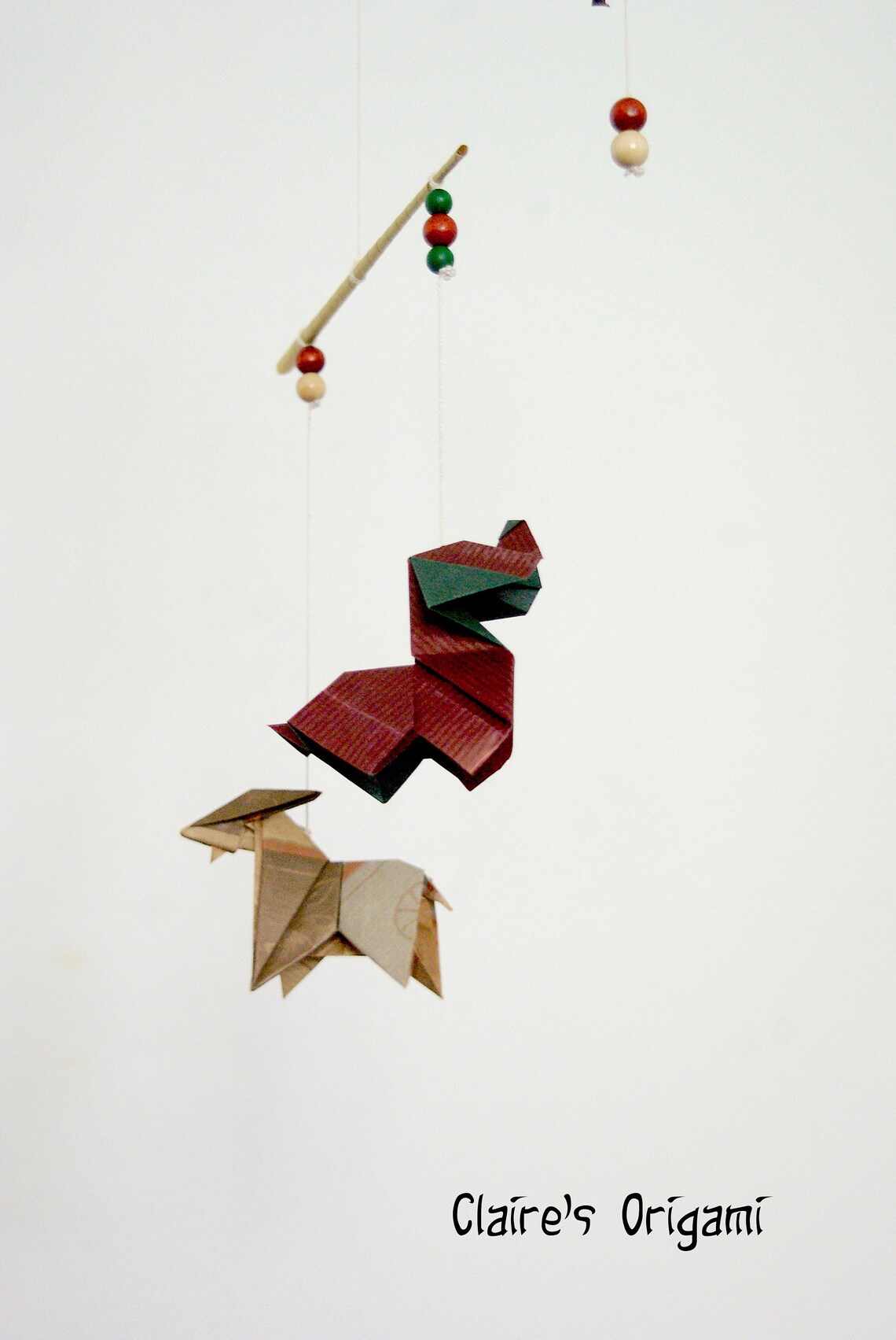 Farm Animals Origami Mobile / Dog, Pig, Rooster, Rabbit and Goat ...