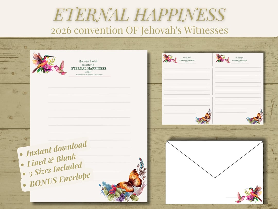 JW 2026 Convention Letter Paper Printable, “eternal Happiness”, A4 A5 ...