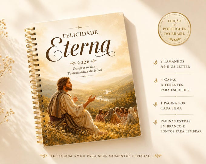 Caderno Felicidade Eterna 2026 - PDF Imprimível A4 e US Letter - 4 ...