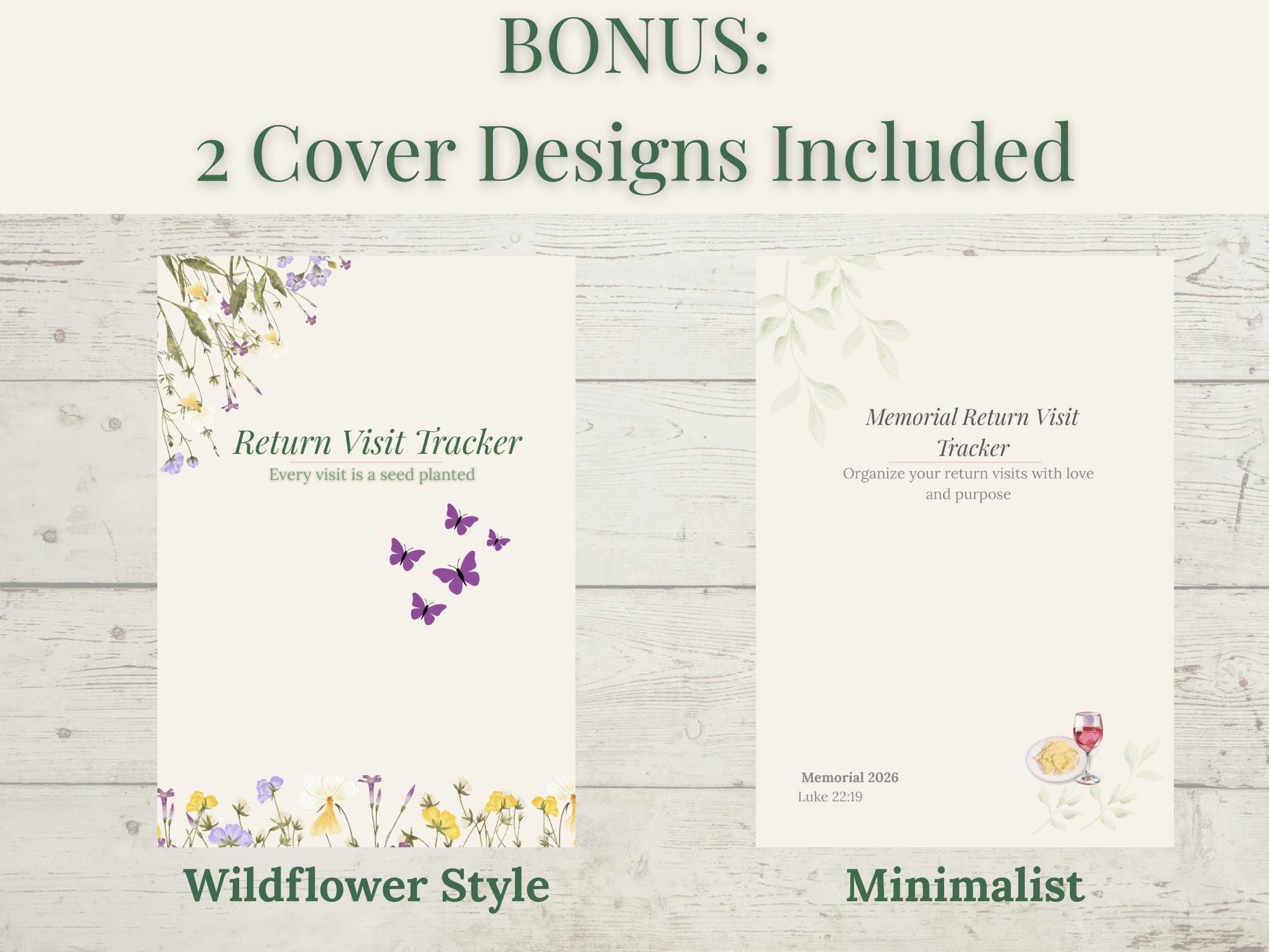 JW Return Visit Tracker Printable | Memorial, Wildflower Covers ...