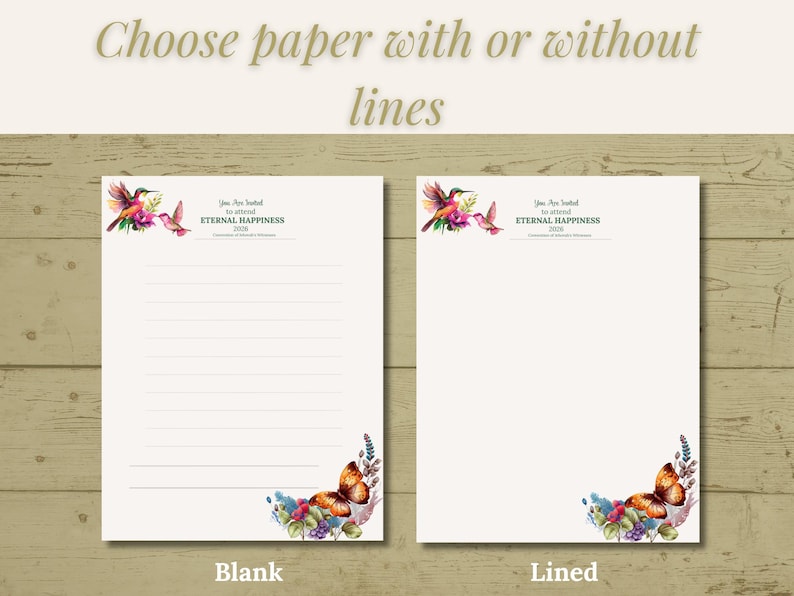 JW 2026 Convention Letter Paper Printable, “eternal Happiness”, A4 A5 ...