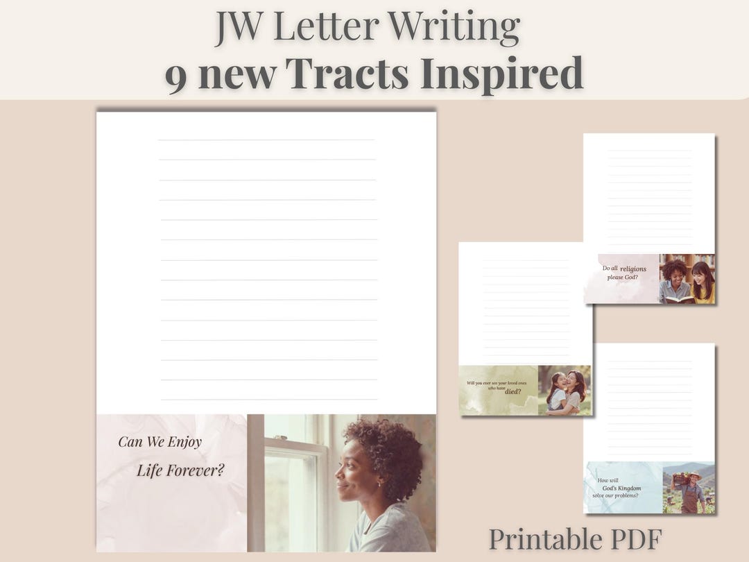 JW Letter Writing Paper – 9 Tracts Inspired Designs (digital Download ...