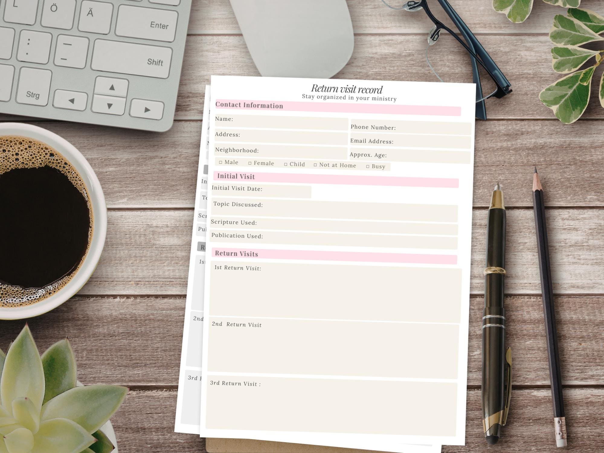 JW Return Visit Tracker Printable | Memorial, Wildflower Covers ...