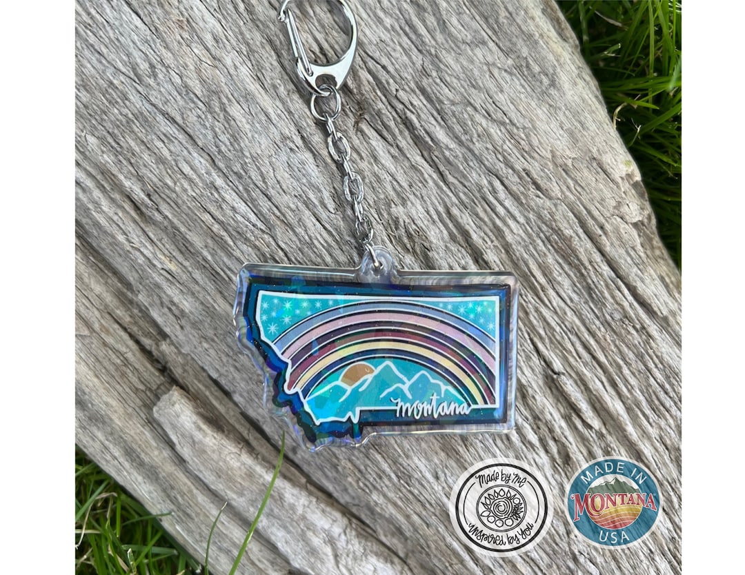 Montana Keychain. Art. State Art. Made in Montana. Montana. Montana Art ...