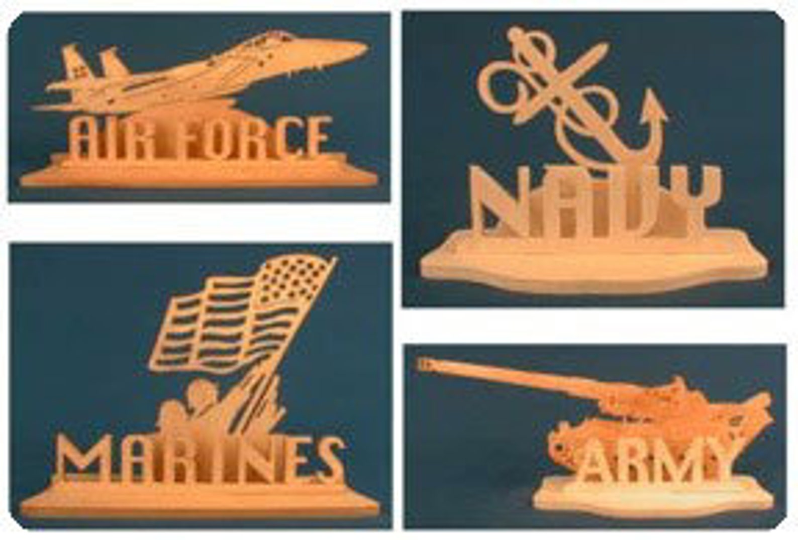 Desk Set - Army, Navy, Marines, Air Force - Scroll Saw Pattern ...