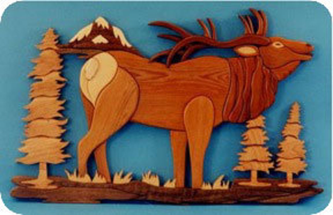 Elk Call Intarsia Project Scroll Saw, Woodworking Project Plan - Etsy