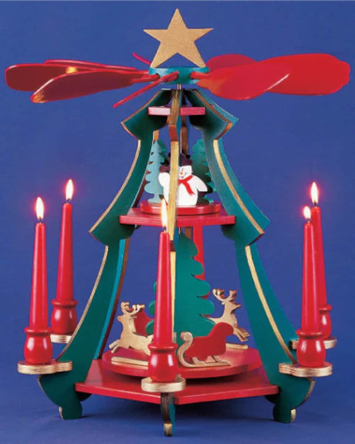 Christmas Candle Carousel - Scroll Saw, Woodworking Project Plans - Etsy
