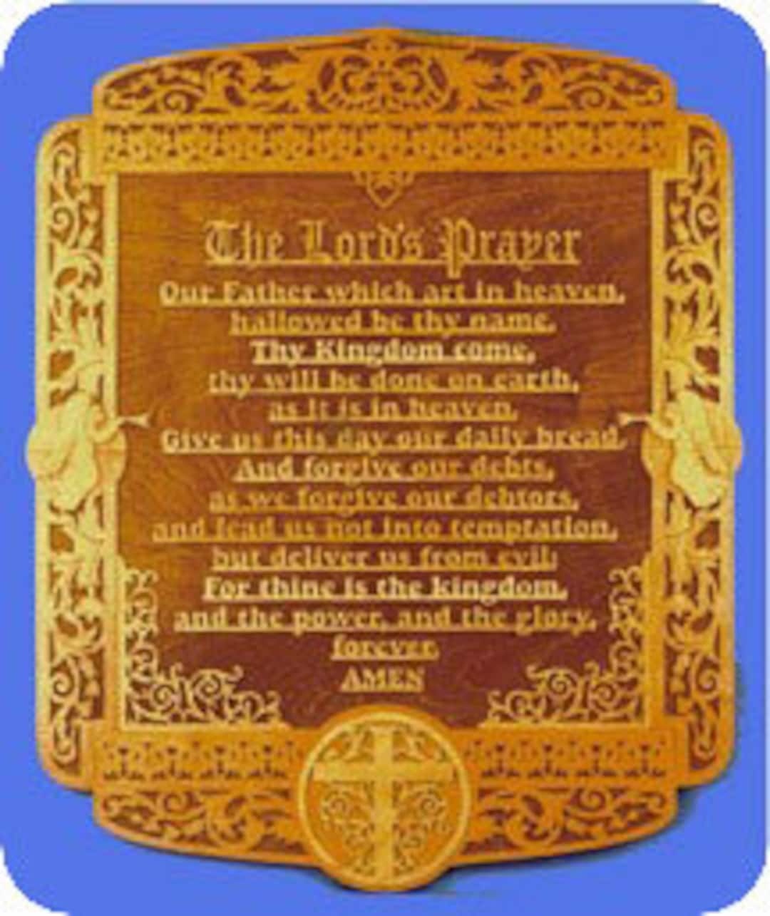 The Lord’s Prayer Wall Plaque Project - Scroll Saw, Fretwork ...