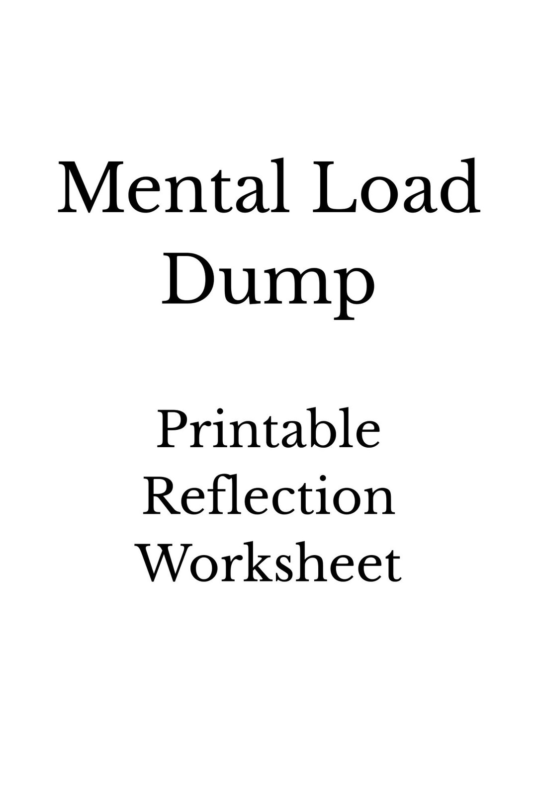 Mental Load Dump Worksheet | Brain Dump Printable | Overwhelmed ...