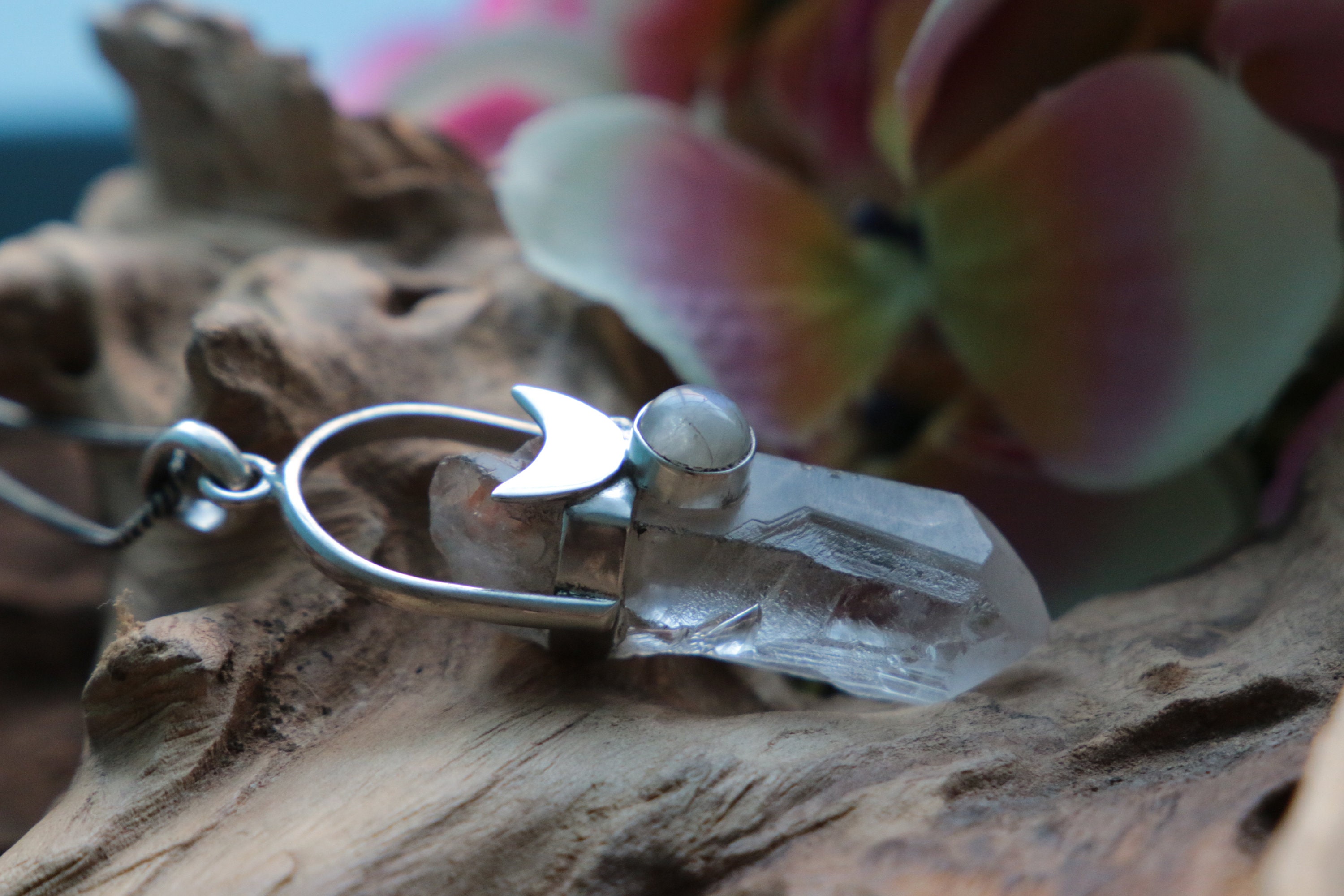 MOON QUARTZ NECKLACE - Moonstone Necklace - Raw Quartz - Rough Gemstone ...