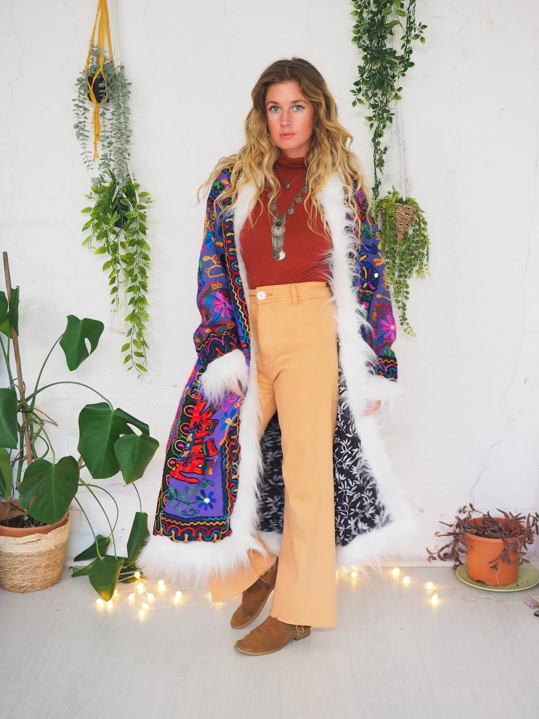 REVERSIBLE EMBROIDERED COAT Afghan Coat Vintage Penny Lane Embroidered ...