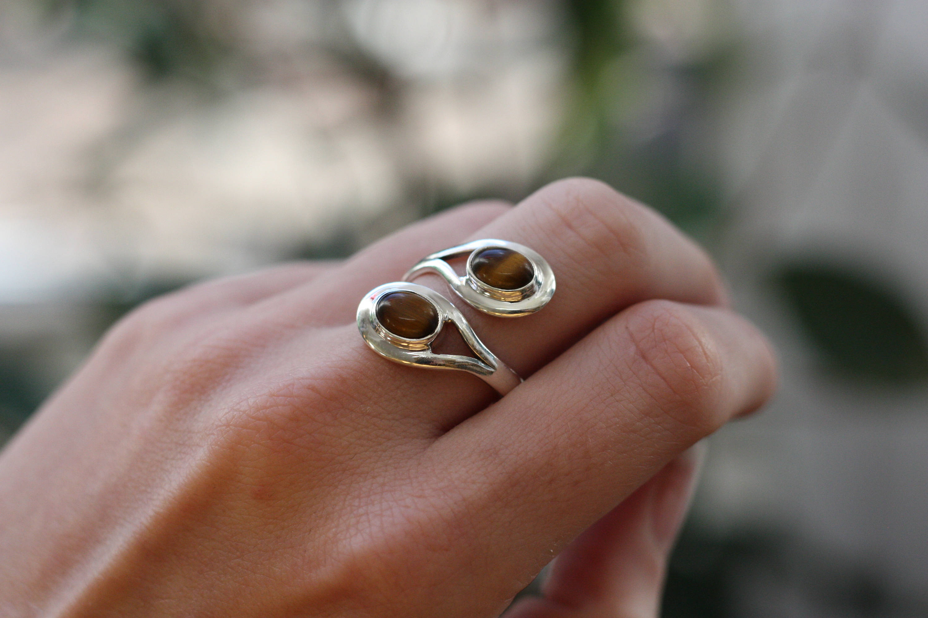 ADJUSTABLE TIGERSEYE RING - 925 Sterling Silver Ring - Tiger eye ...