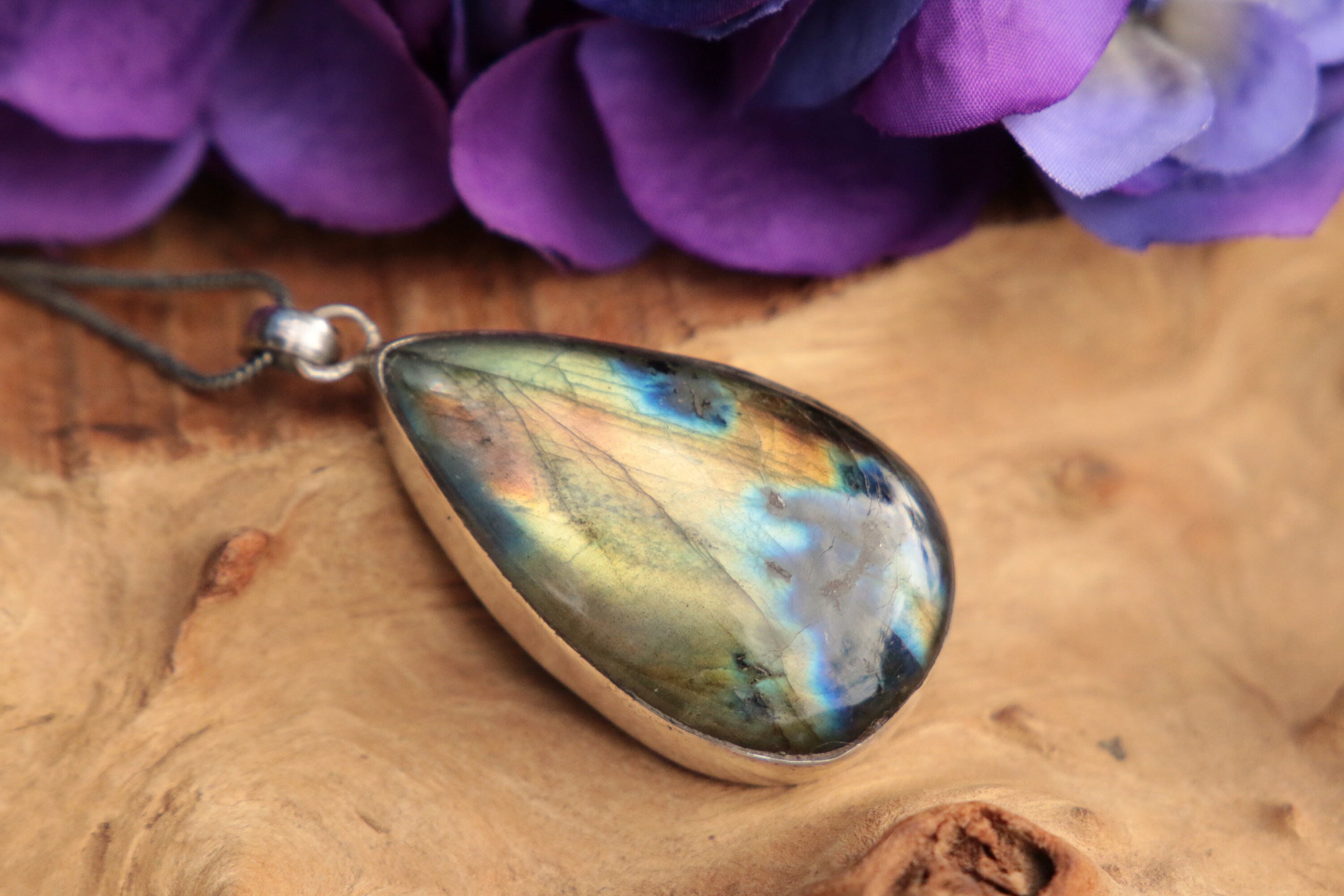 MAGICAL LABRADORITE NECKLACE - 925 Sterling Silver Necklace - Gemstone ...