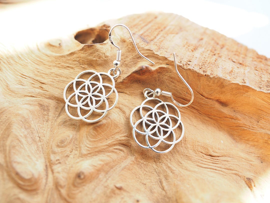 FLOWER OF LIFE - Sacred Geometry Earrings - Seed of Life - Boho ...