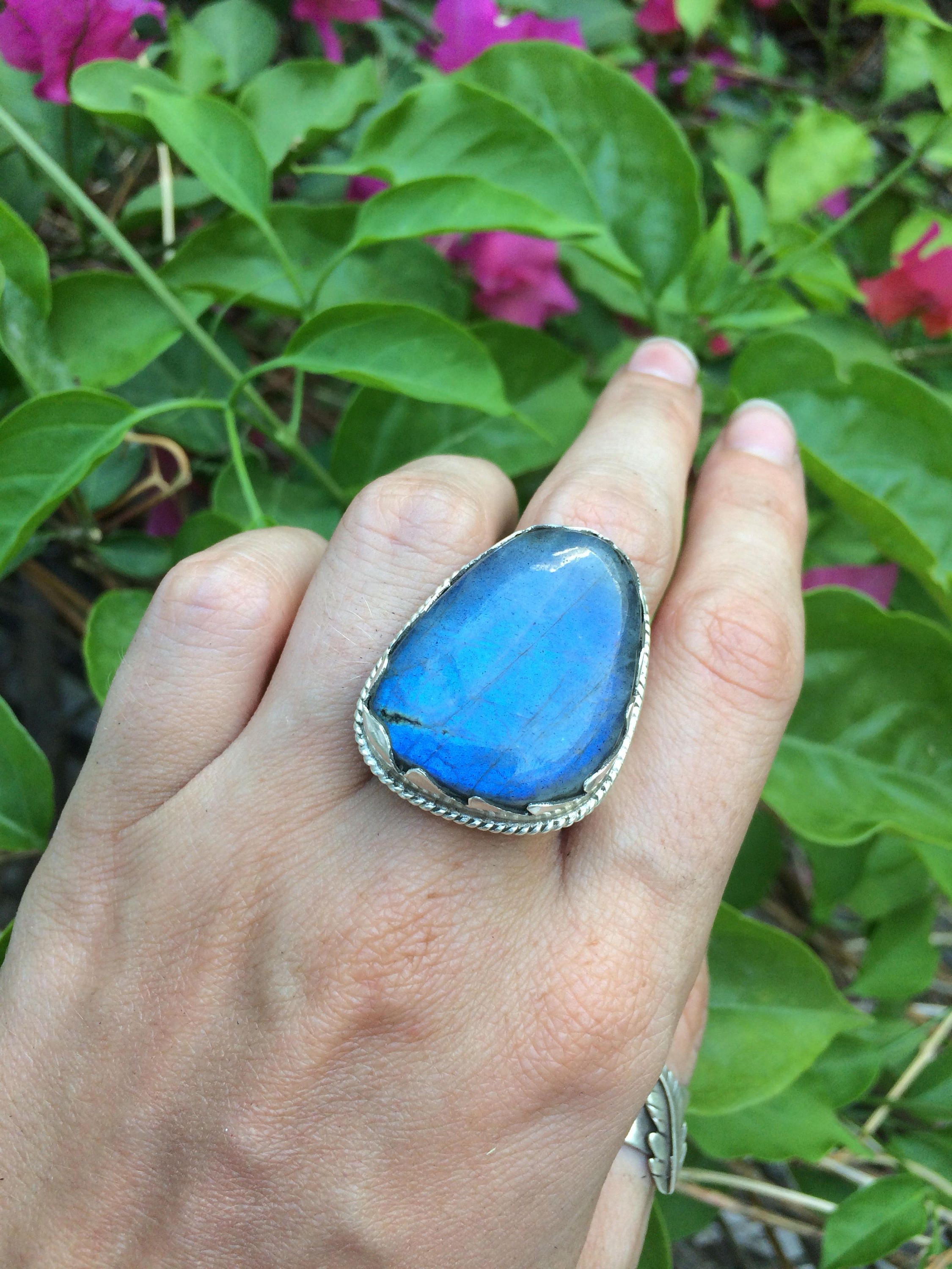 BESPOKE LABRADORITE RING - Limited edition- Sterling Silver Ring ...