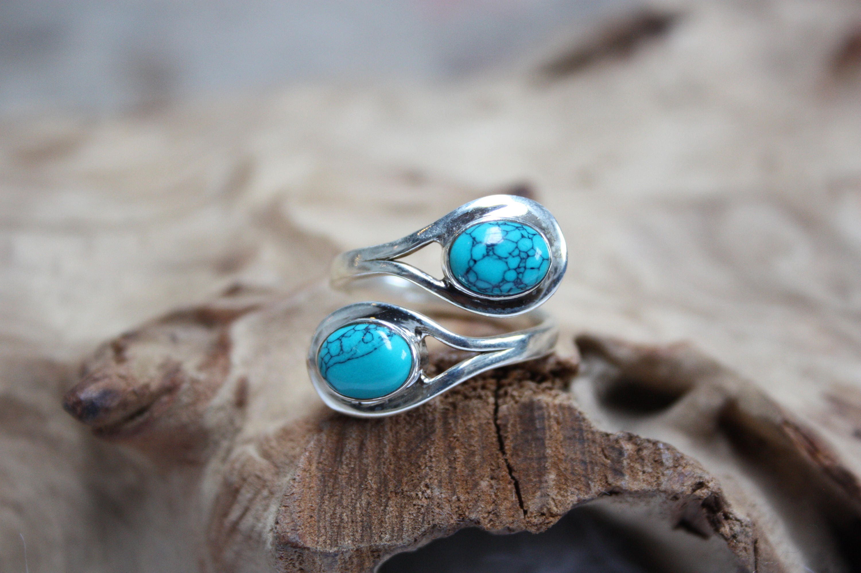 925 Sterling Silver Turquoise Ring- ADJUSTABLE -Statement Ring ...
